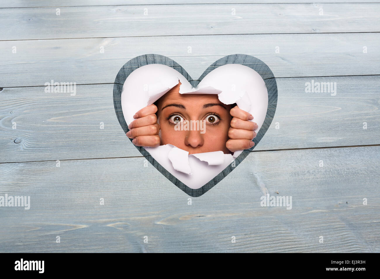 Surprised female looking paper hi-res stock photography and images - Alamy