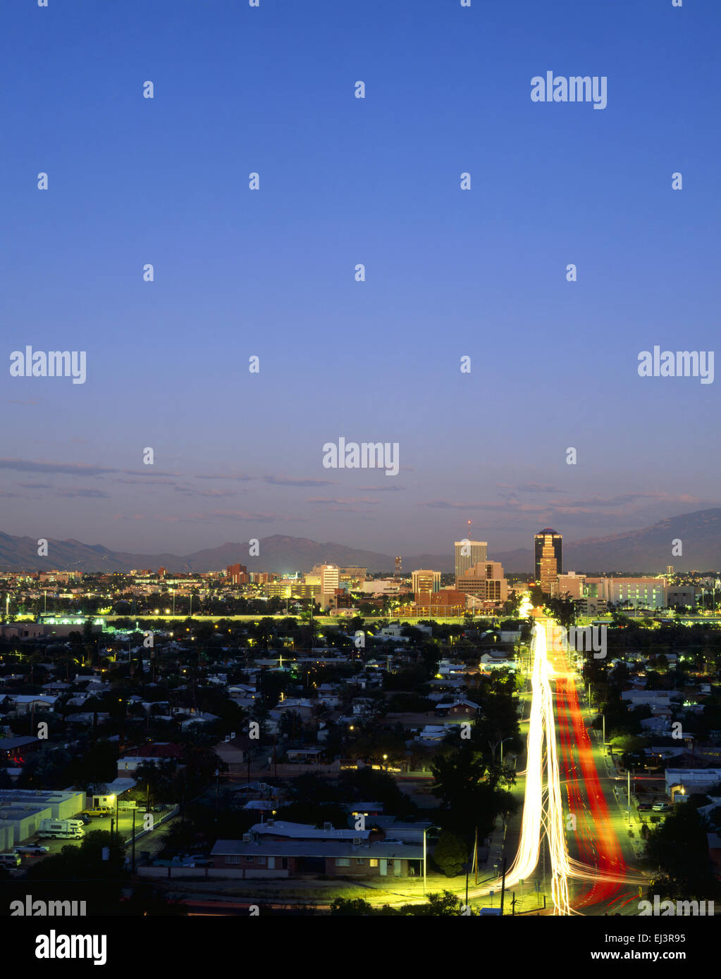 Congress street flows into the heart of downtown Tucson, Arizona Stock ...