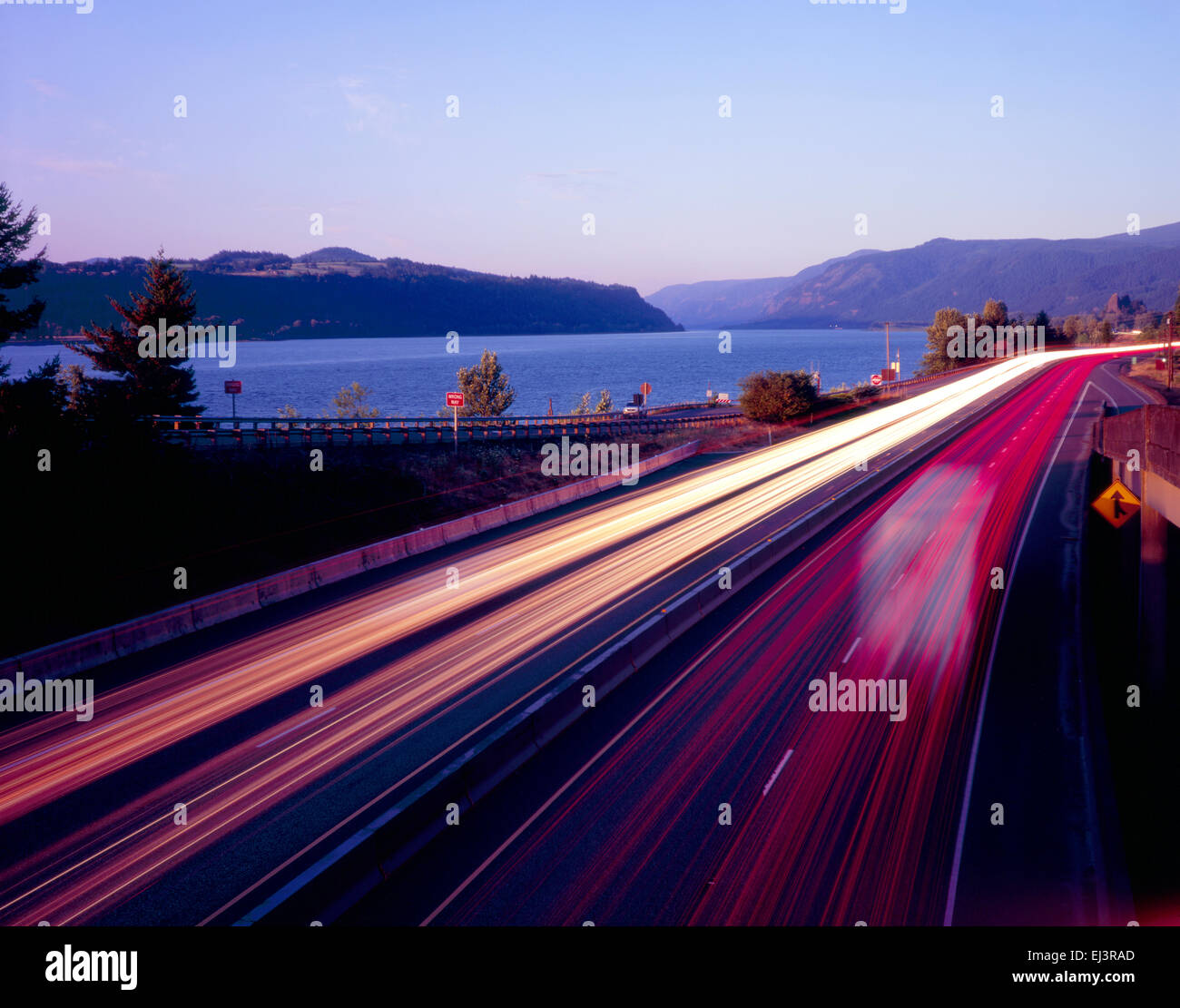 Interstate 84 travels east and west partly along the Columbia River ...