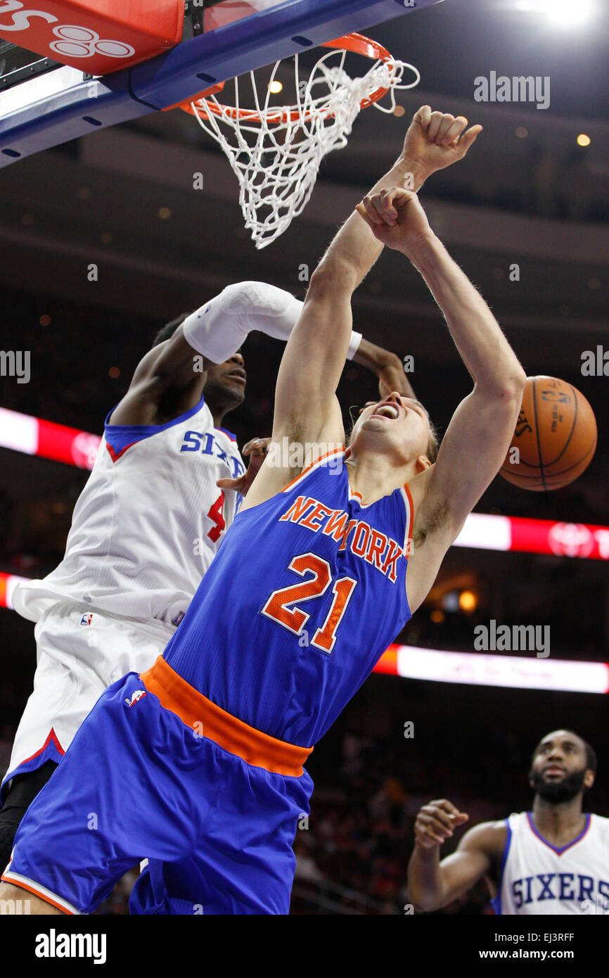 Philadelphia, Pennsylvania, USA. 20th Mar, 2015. New York Knicks ...