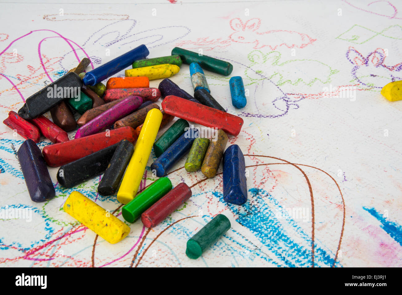 drawing children child coloring colorful crayon paint Stock Photo - Alamy