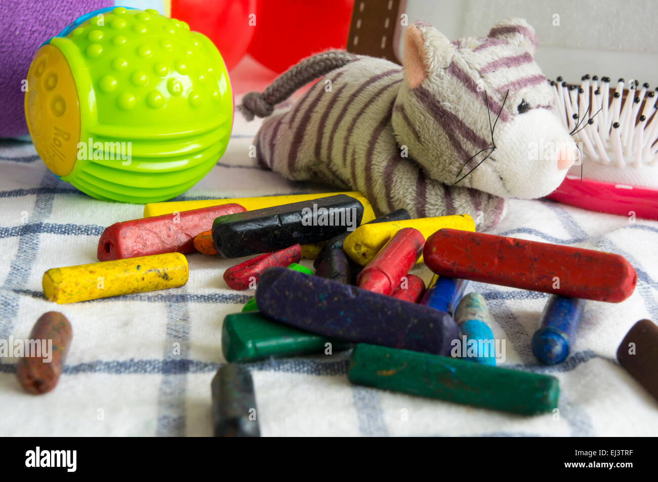 toy children child play crayon doll stuffed animal Stock Photo - Alamy