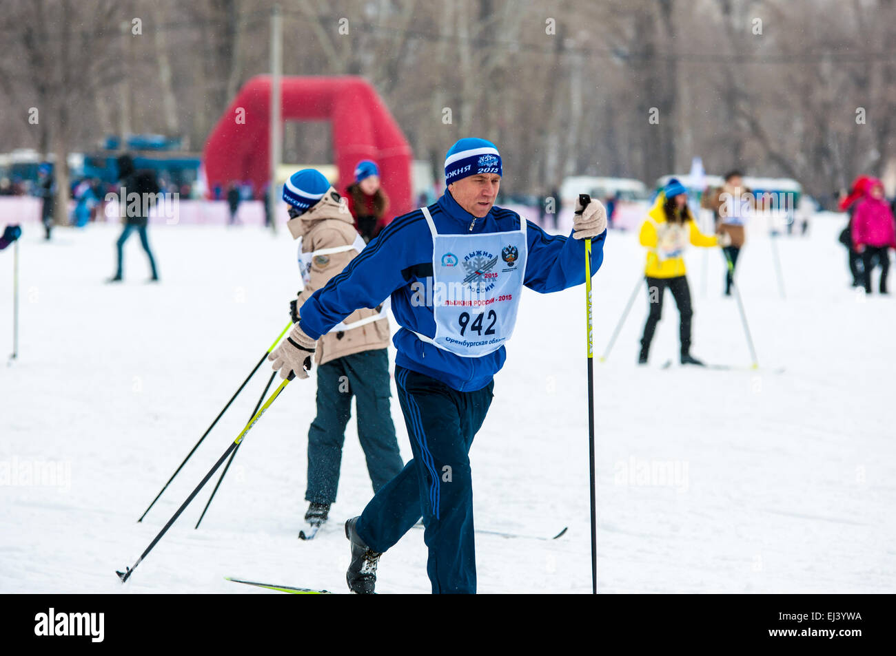 ORENBURG, ORENBURG region, RUSSIA - 8 February 2015: Participant Cross ...