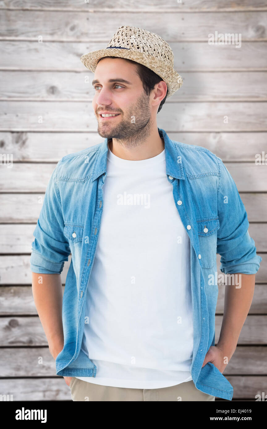 Man wearing straw trilby style hi-res stock photography and images - Alamy