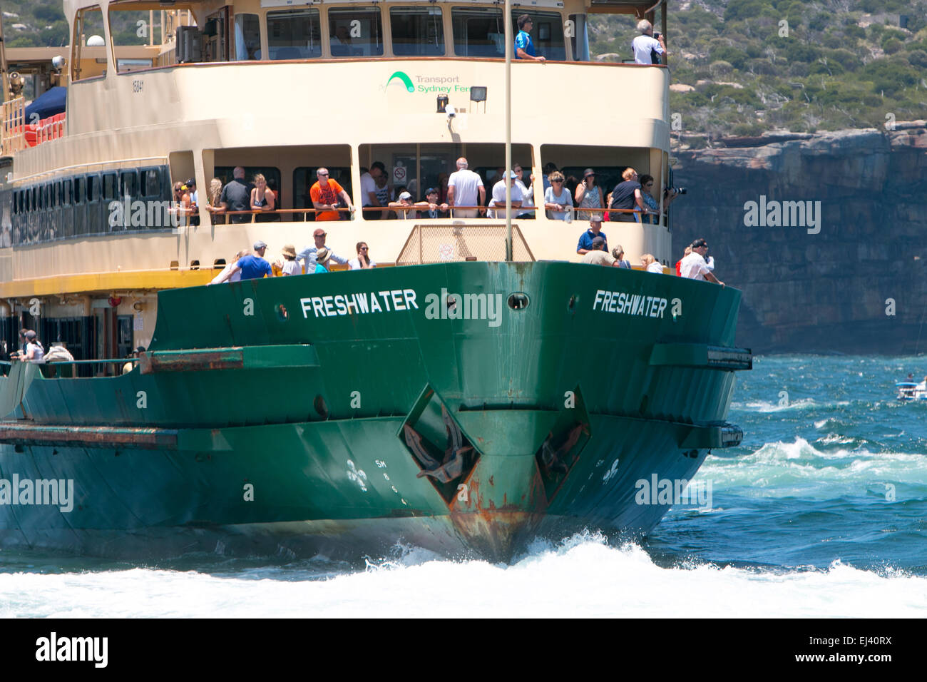 Sydney to Manly ferry , the MV freshwater, travels on Sydney harbour ...