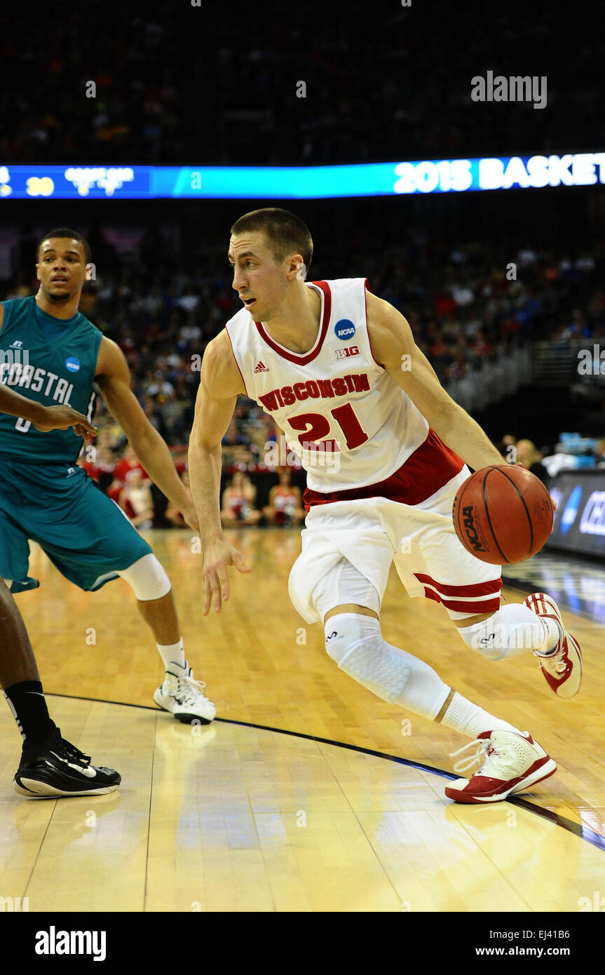 Omaha, Nebraska, USA. 20th Mar, 2015. Wisconsin Badgers guard Josh ...