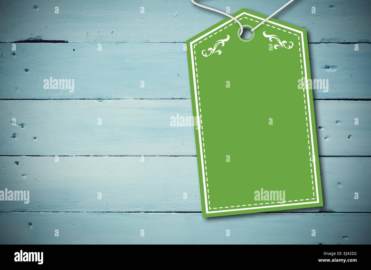 Composite image of elegant green tag Stock Photo - Alamy