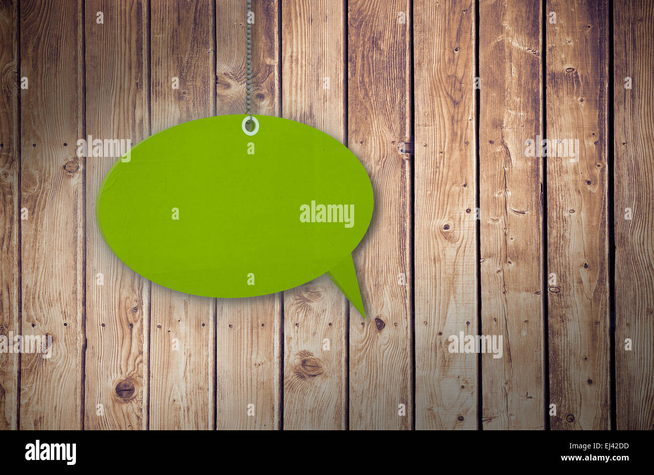 Composite image of speech bubble tag hanging Stock Photo - Alamy