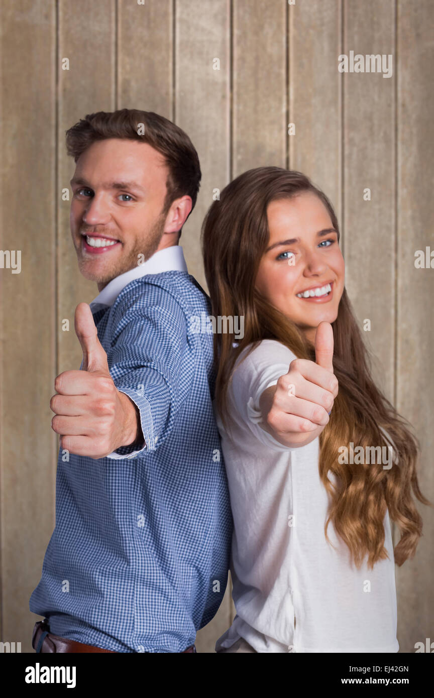 Happy positive young couple man hi-res stock photography and images - Alamy