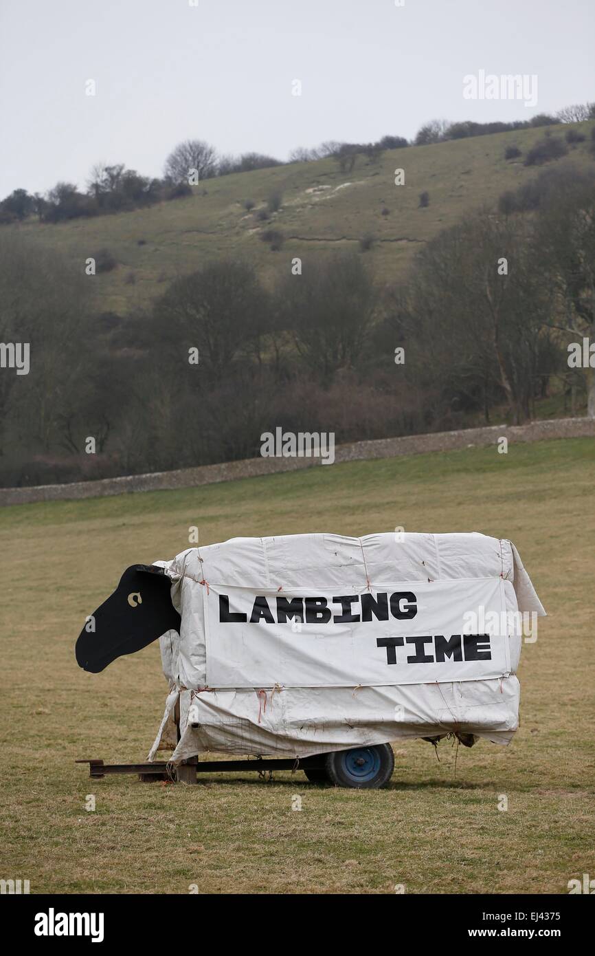 A farm trailer disguised as a sheep in a field Stock Photo - Alamy