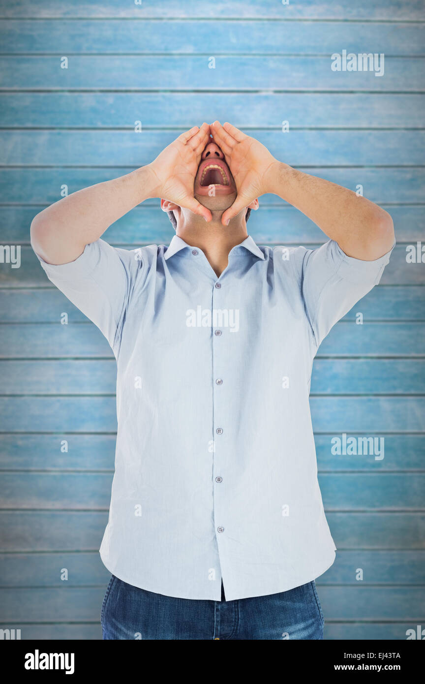 Shouting casual man standing hi-res stock photography and images - Alamy