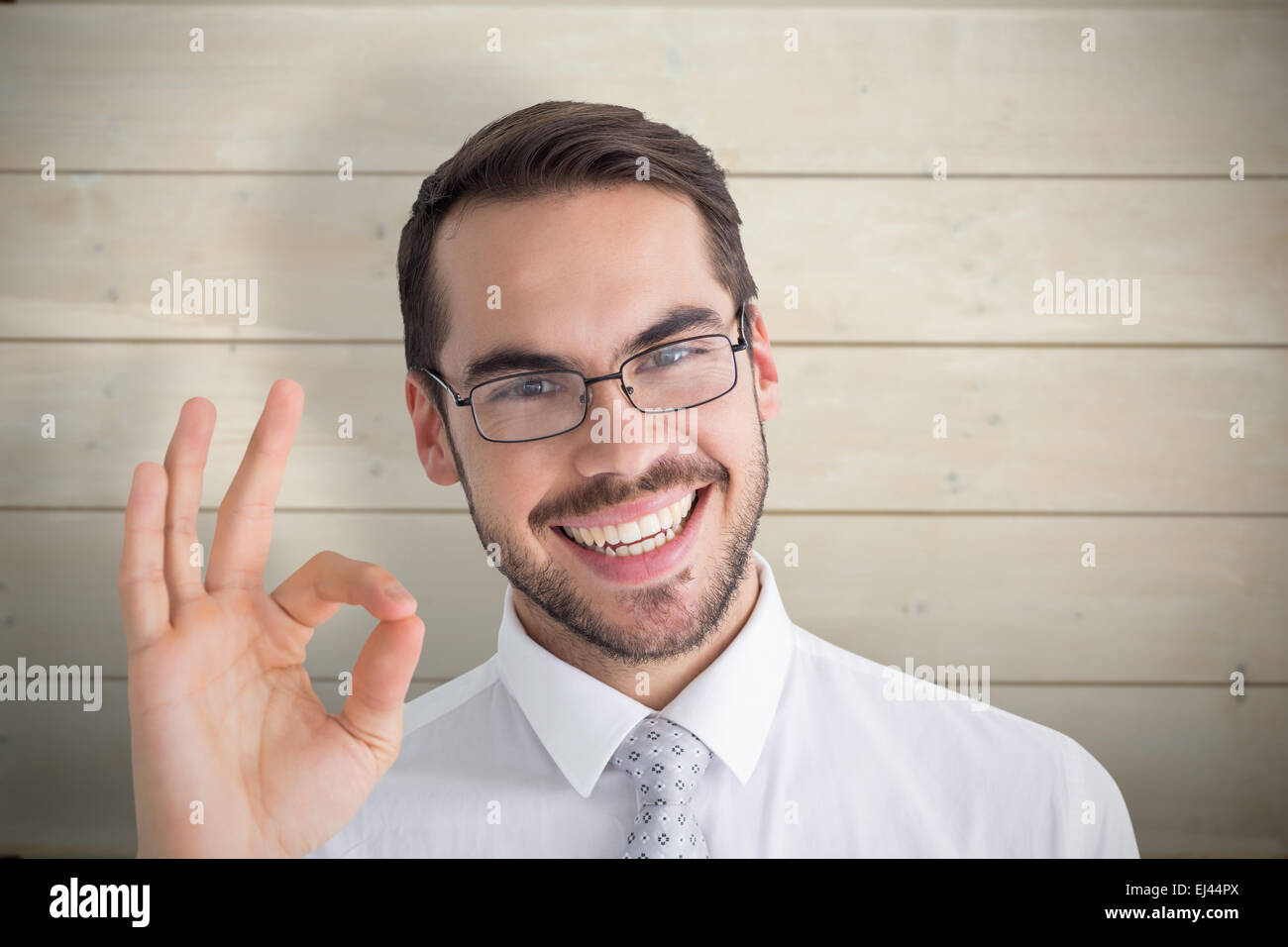 Portrait businessman making hand hi-res stock photography and images ...