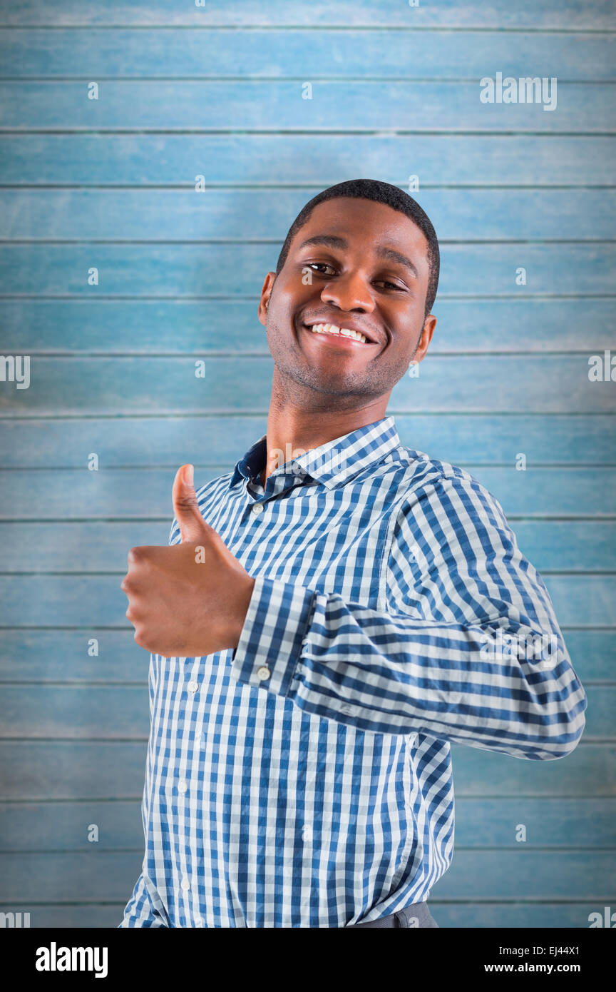Composite image of happy businessman smiling at camera Stock Photo - Alamy
