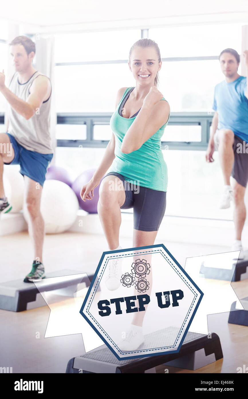 Step up against hexagon Stock Photo - Alamy