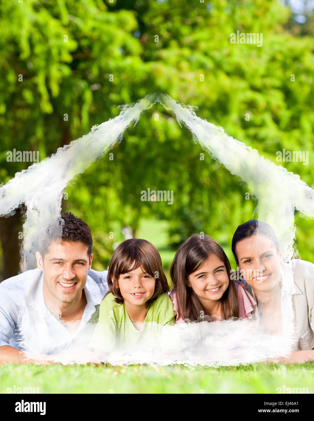 Composite image of silhouette of woman spreading out skirt Stock Photo ...