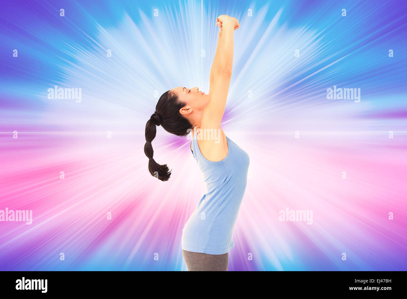 Female standing stretching arms out hi-res stock photography and images ...