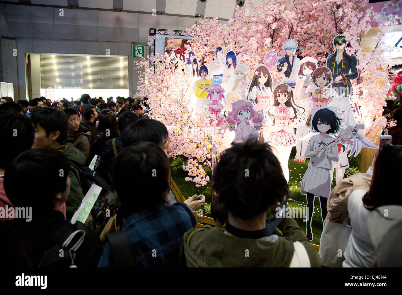 Tokyo, Japan. 21st March, 2015. Visitors gather at the Anime Japan 2015 ...