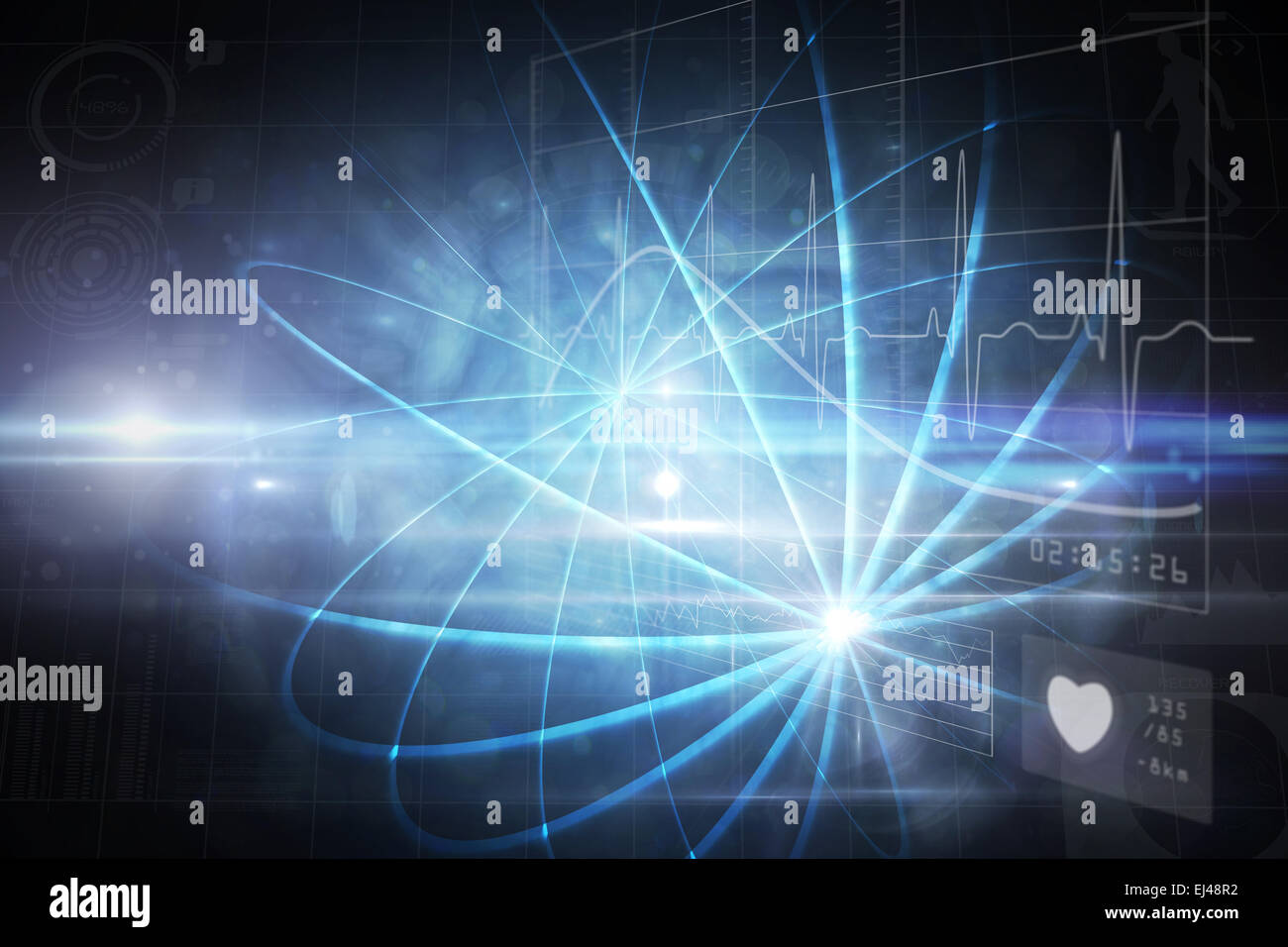 Glowing blue heart rate monitor hi-res stock photography and images - Alamy