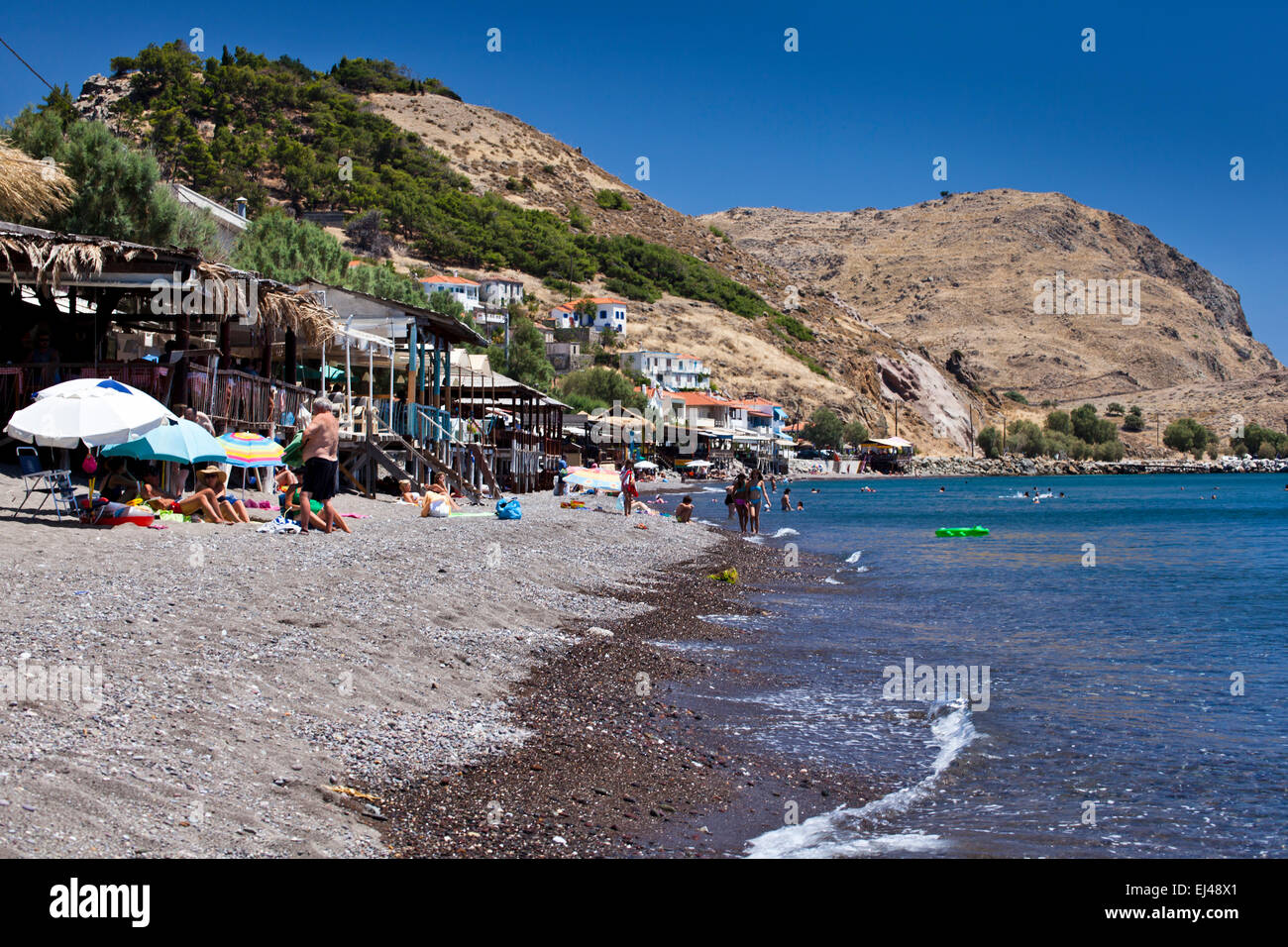 Scala Eressos beach in Eressos in Lesbos, Greece Stock Photo - Alamy