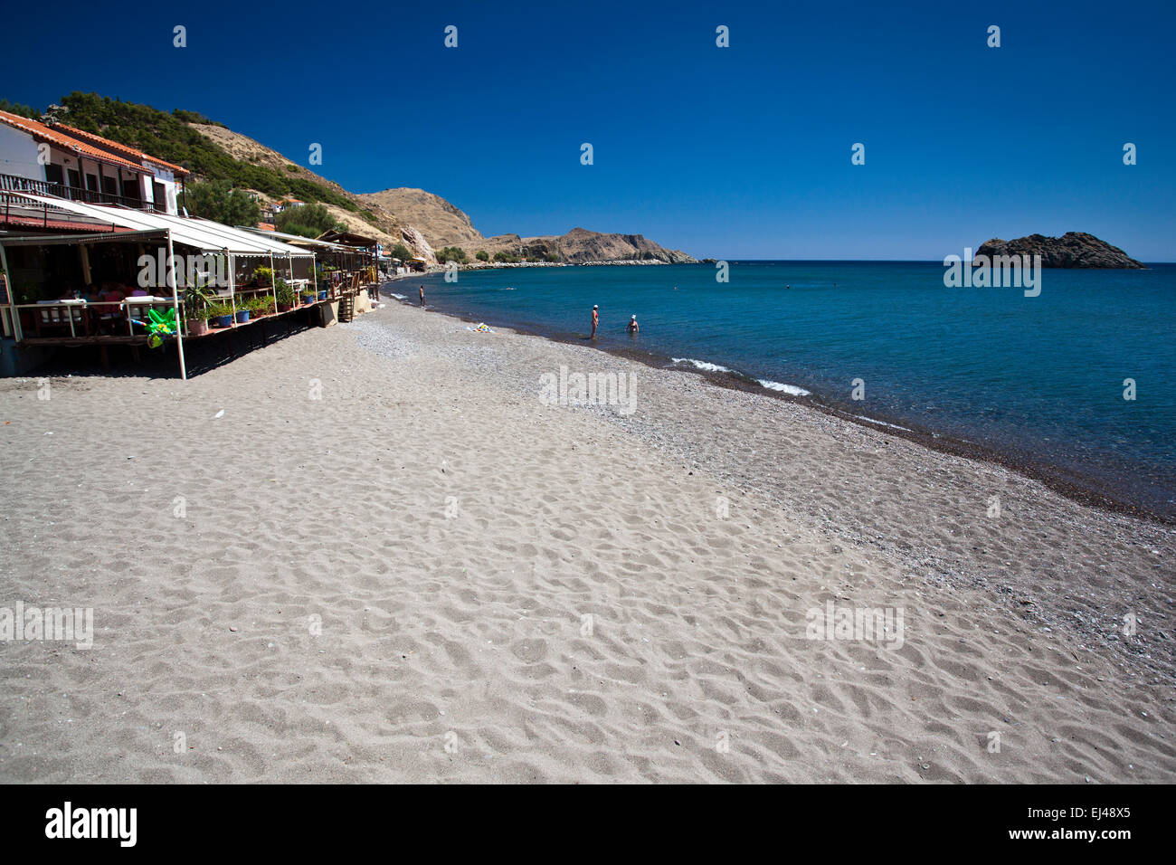 Scala Eressos beach in Eressos in Lesbos, Greece Stock Photo - Alamy