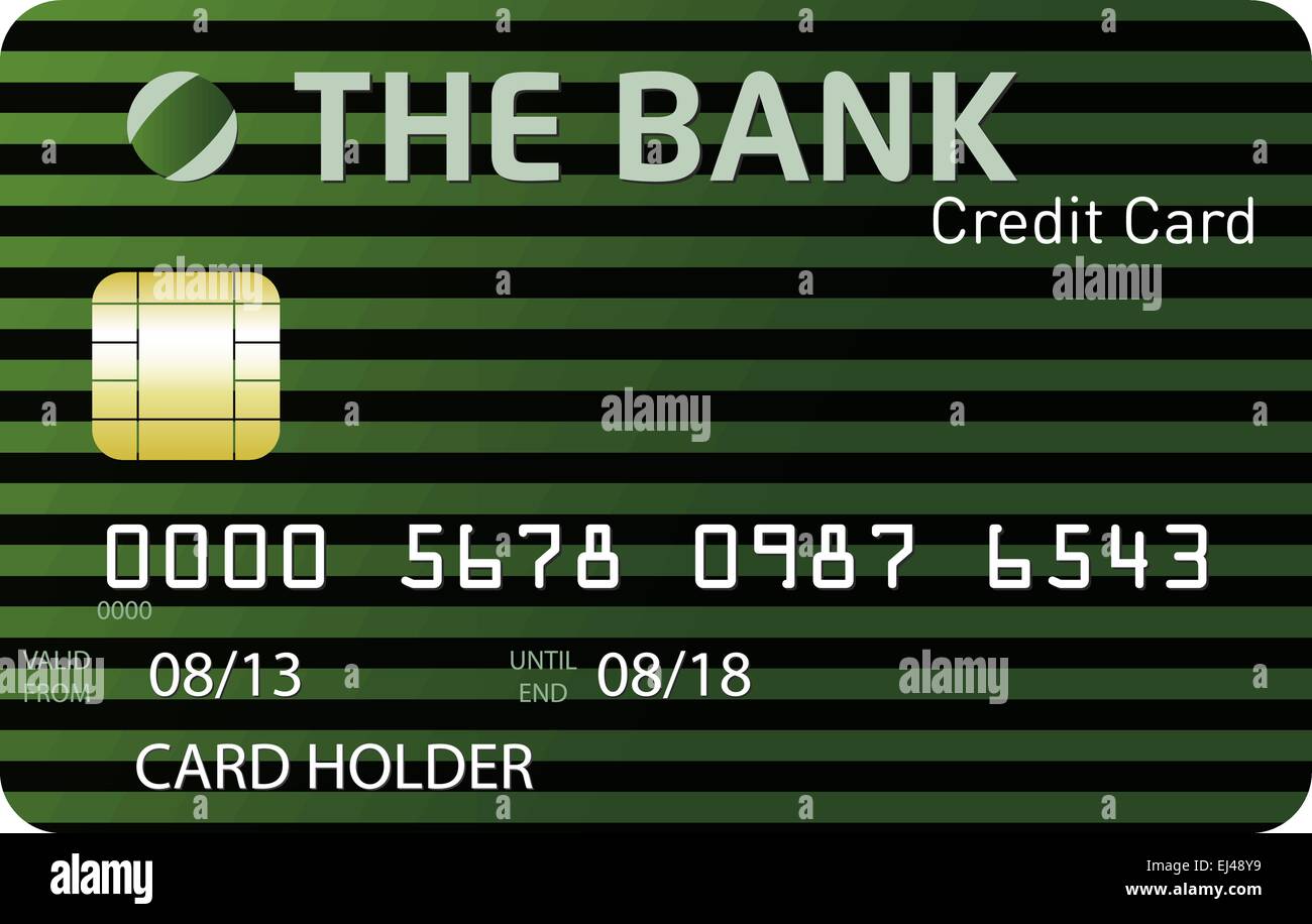 Credit card with black and green horizontal lines Stock Vector Image ...