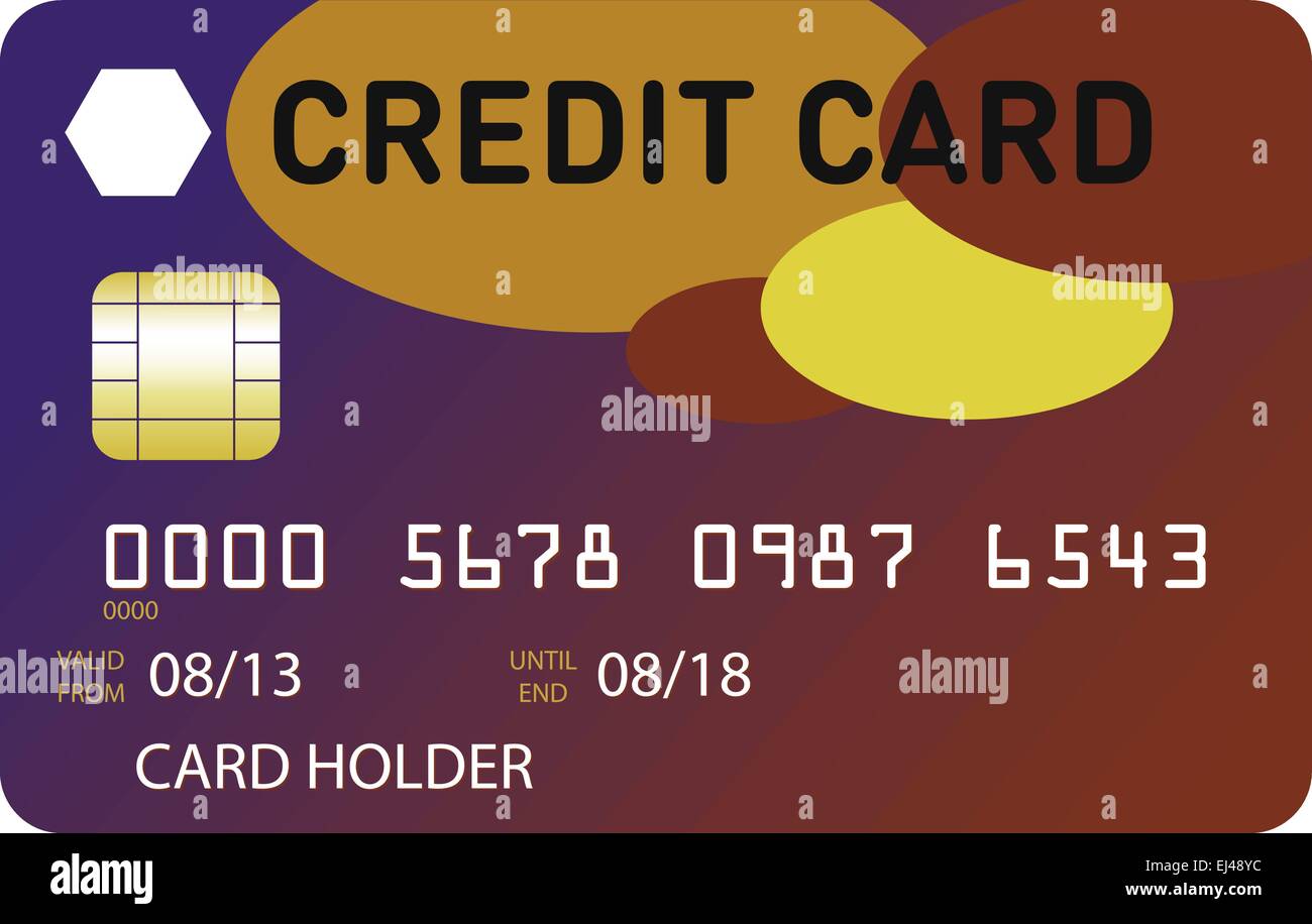 Red and blue credit card with orange yellow and red ovals Stock Vector ...