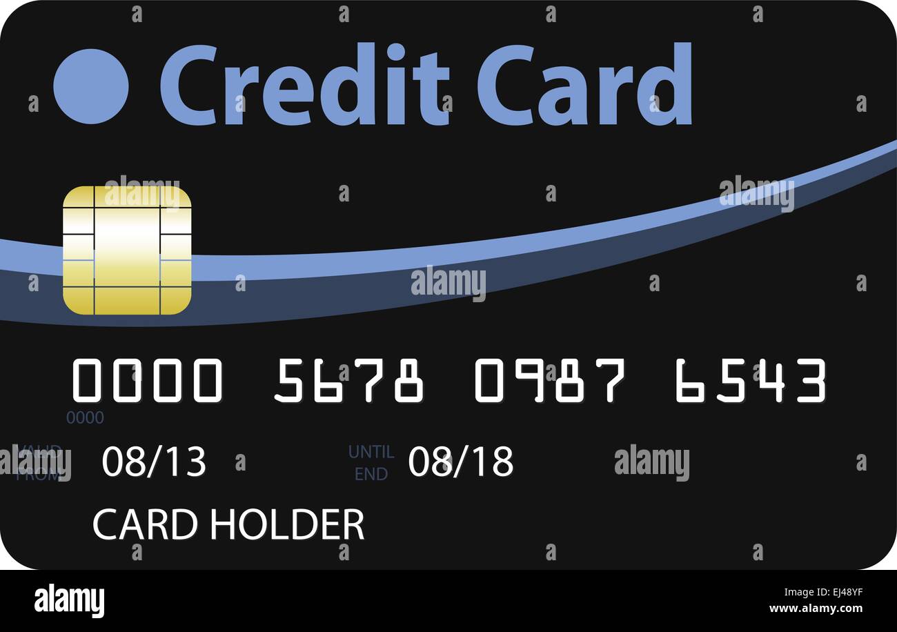 Black credit card with blue and sky blue curves Stock Vector Image ...
