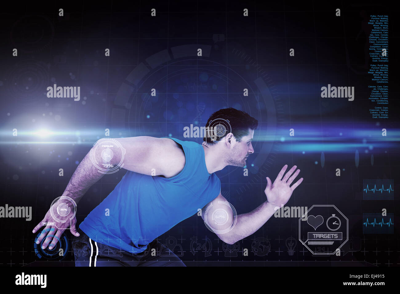 Man running exercise side view hi-res stock photography and images - Alamy