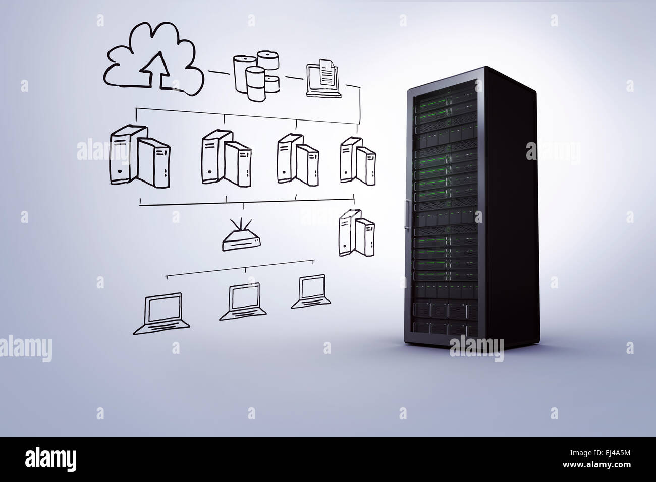 Doodle cloud upload hi-res stock photography and images - Alamy