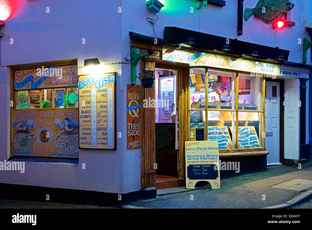 Fish & chip shop in Appledore, Devon, UK Stock Photo - Alamy