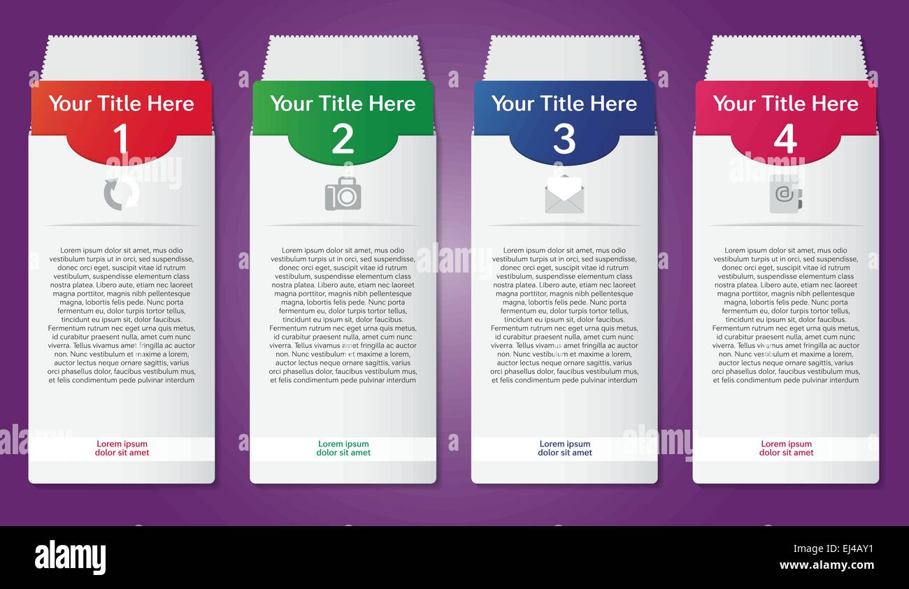 Four numbered white envelopes for infographics Stock Vector Image & Art ...