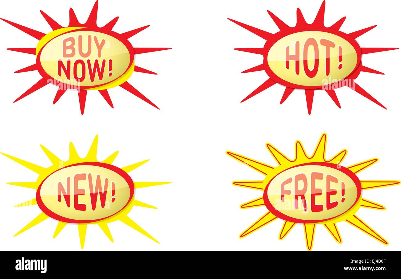 Yellow sticker supermarket Stock Vector Images - Alamy