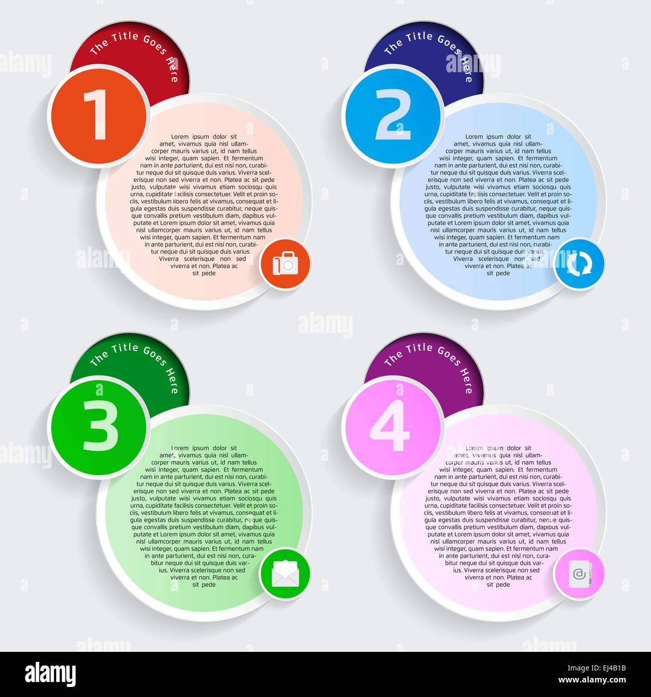 A set of colorful numbered rounded tags for infographic Stock Vector ...