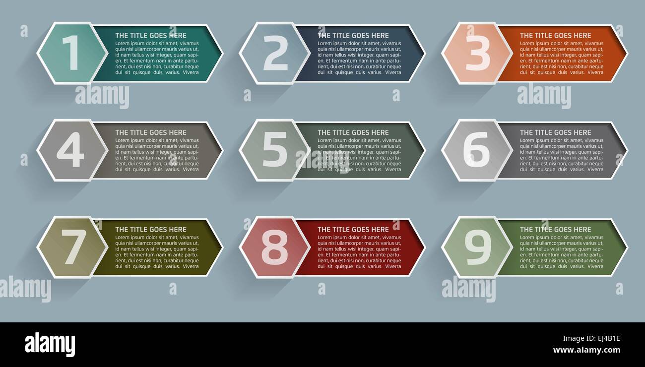 A set of colorful numbered arrow tags for infographic Stock Vector ...