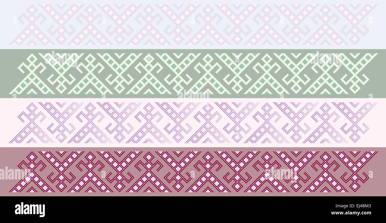 Four simple seamless traditional slavic friezes Stock Vector Image ...