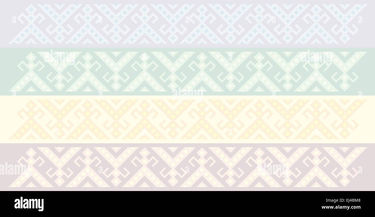 Four simple seamless traditional slavic friezes Stock Vector Image ...