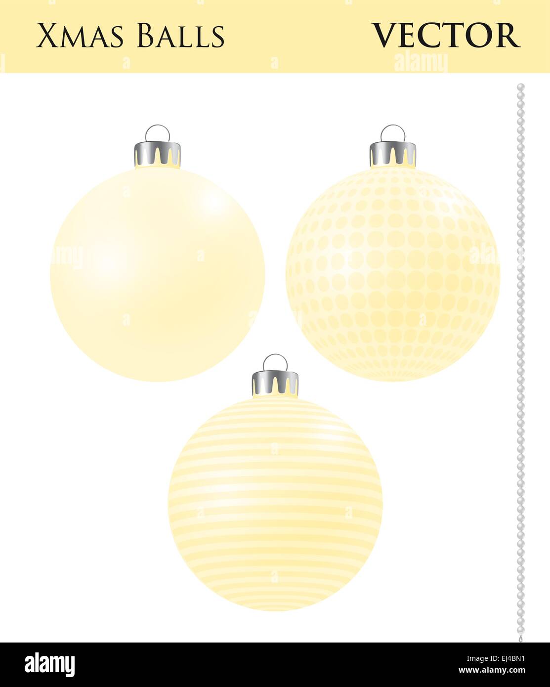 A set of yellow Christmas balls with different ornaments Stock Vector ...