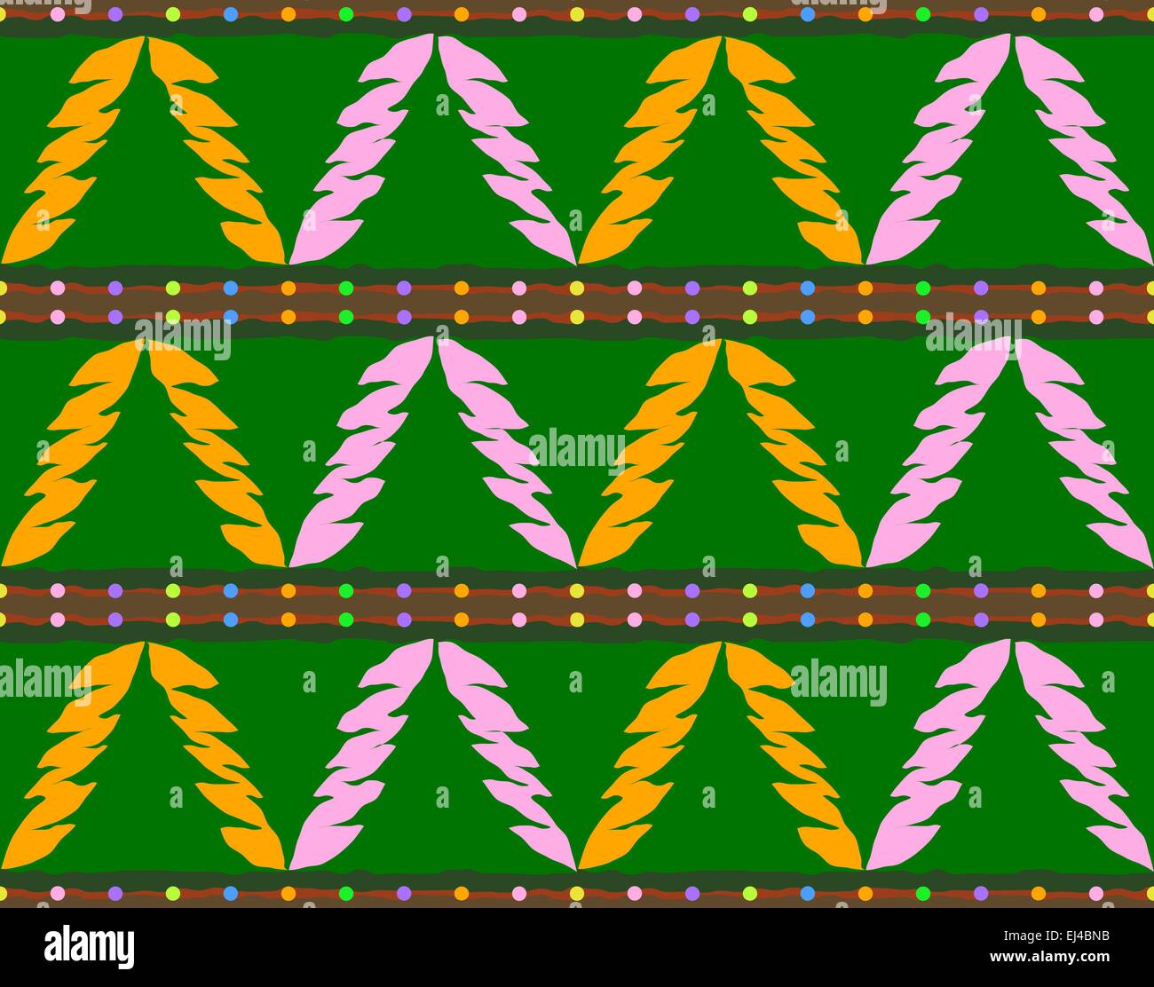 Seamless Christmas tree pattern texture with colorful balls, for ...