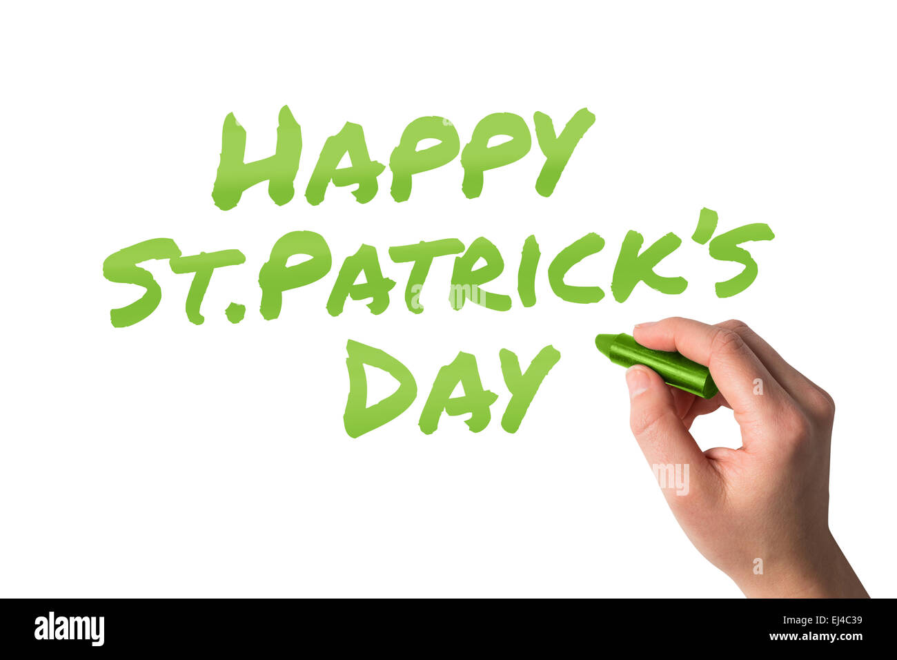 Composite image of hand holding black crayon Stock Photo - Alamy