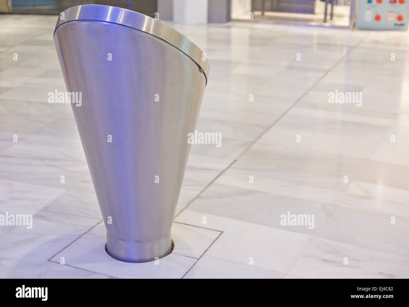 Metal information point at the mall over marble floor Stock Photo - Alamy