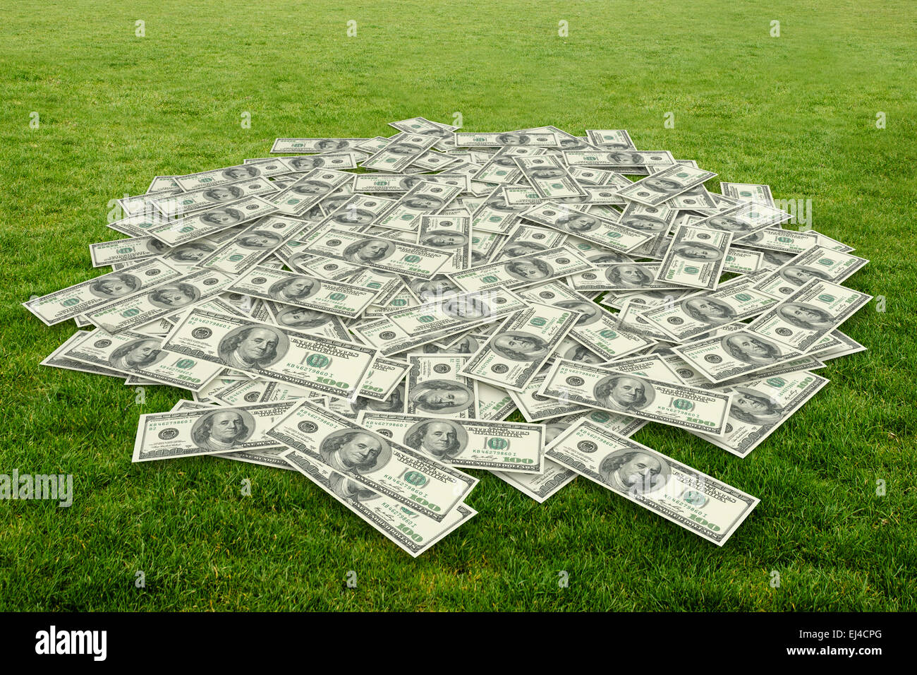 Composite image of pile of dollars Stock Photo - Alamy