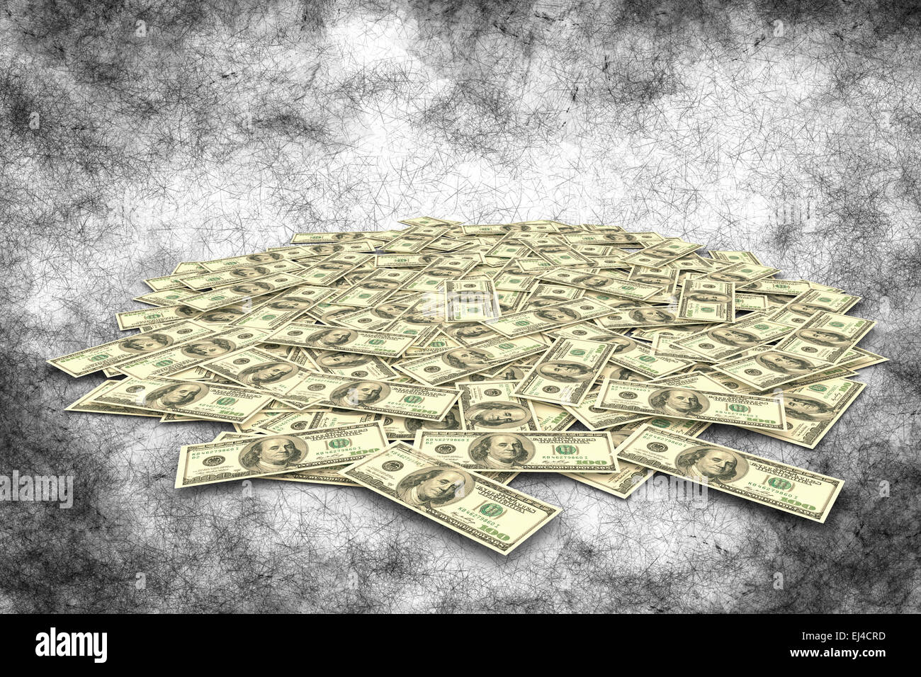 Composite image of pile of dollars Stock Photo - Alamy