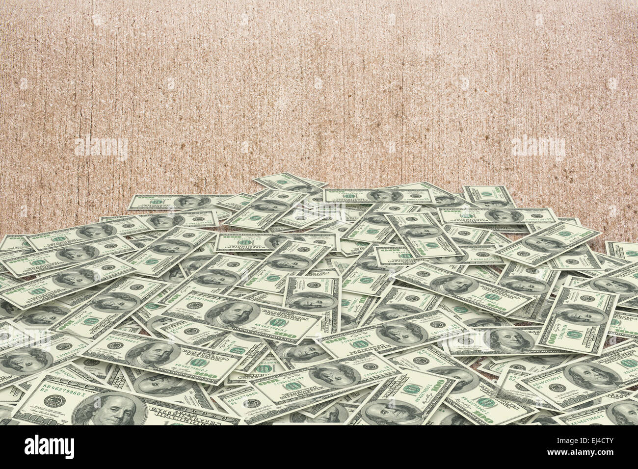 Composite image of pile of dollars Stock Photo - Alamy