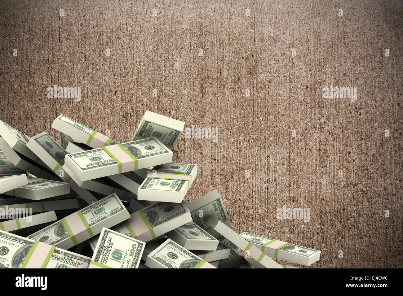 Composite image of pile of dollars Stock Photo - Alamy