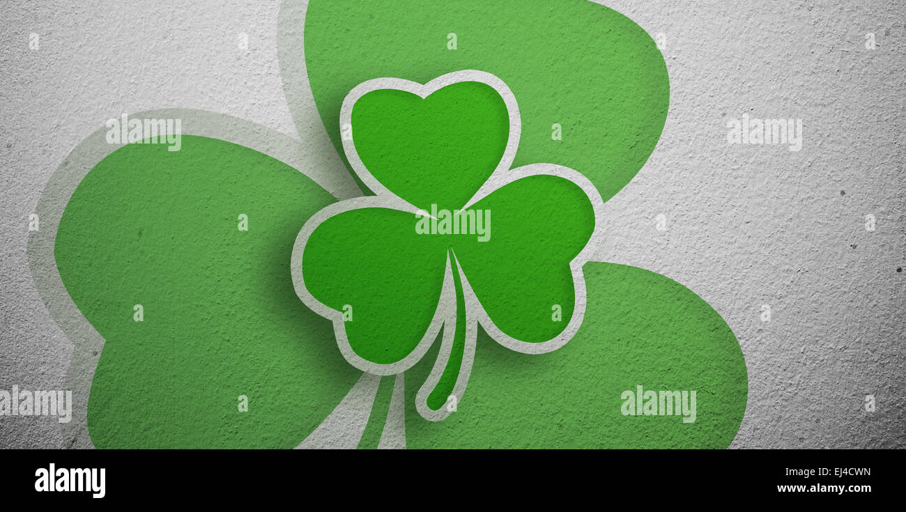 Shamrock design on grey wall Stock Photo - Alamy