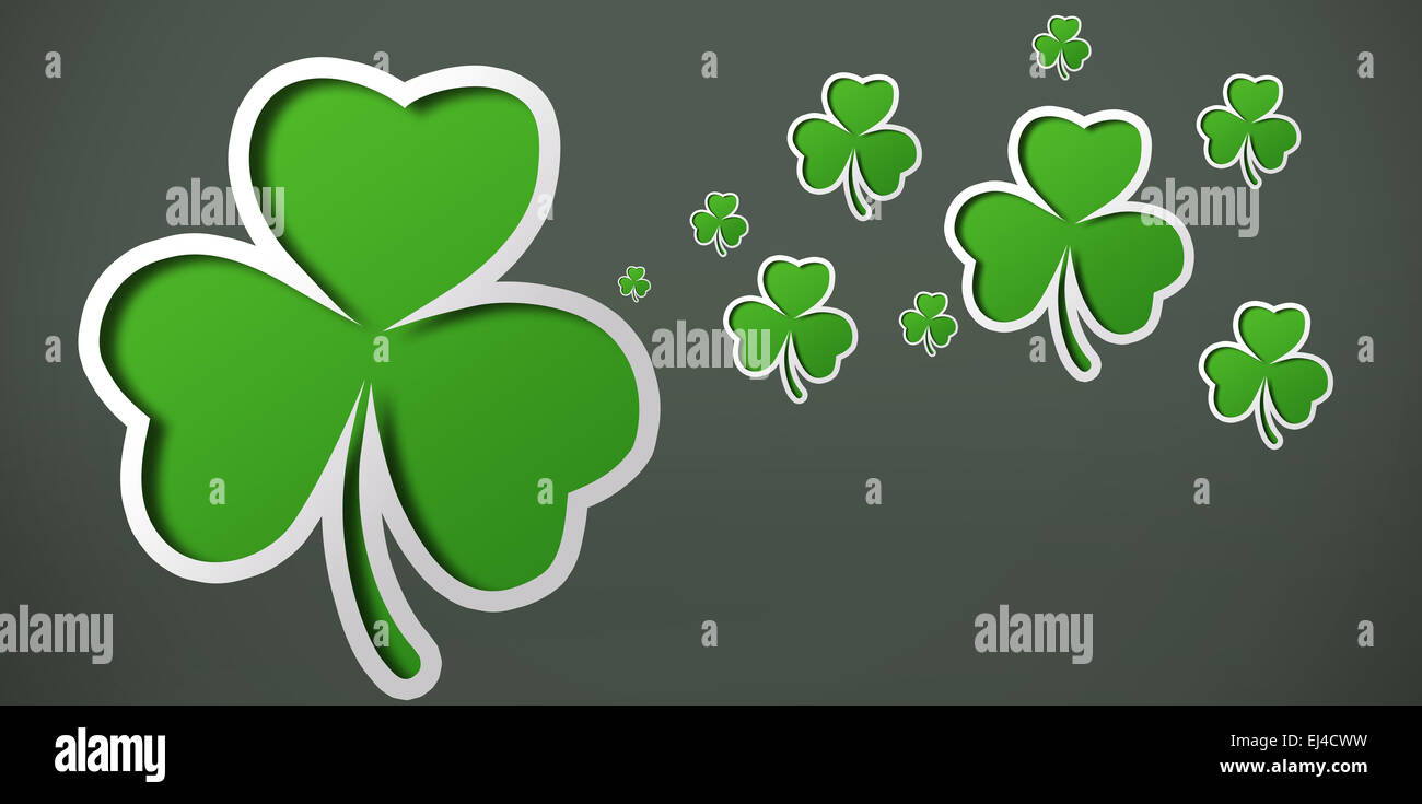 Shamrocks on grey backround Stock Photo - Alamy