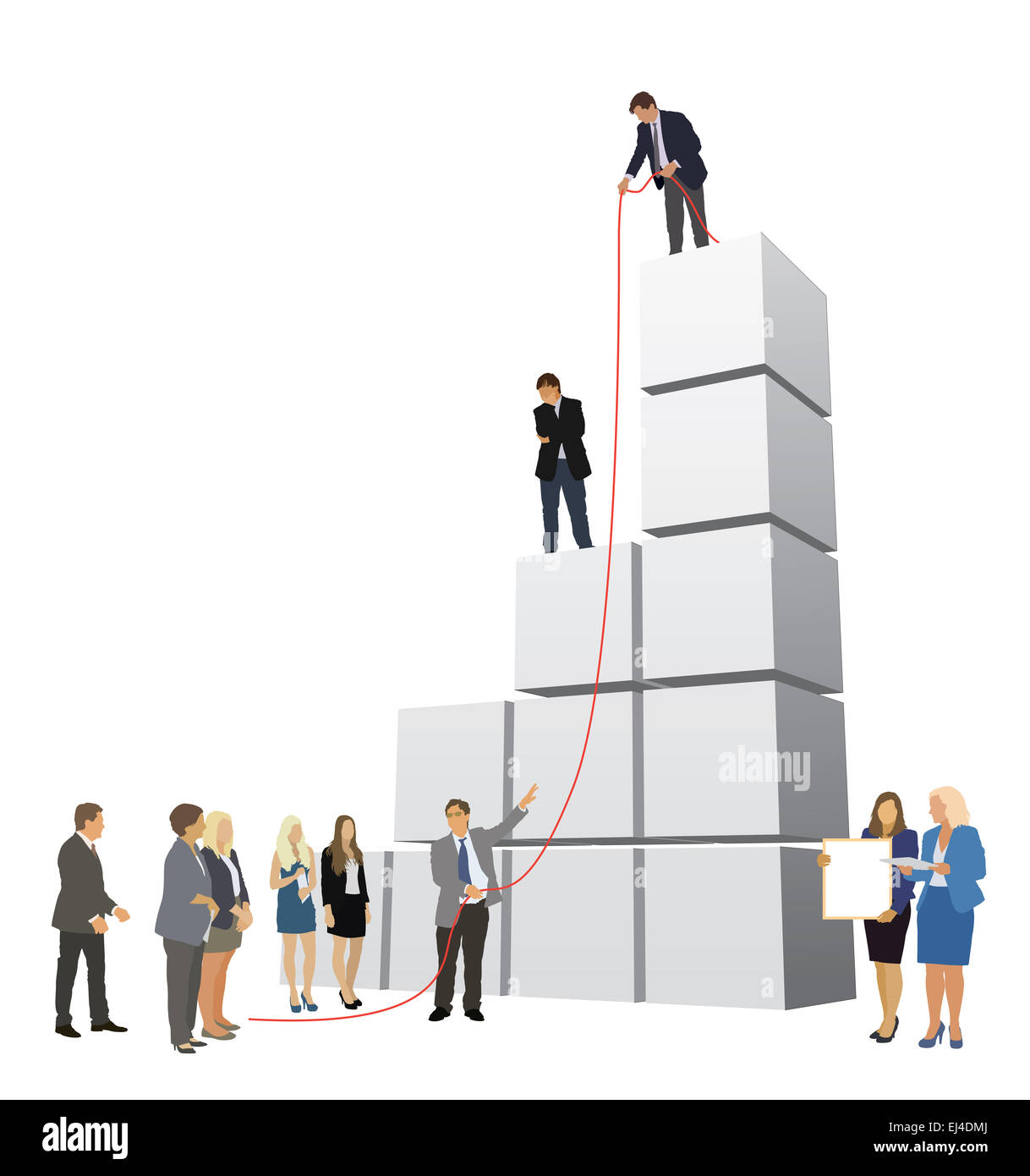 Successful people are working to build large graph Stock Photo - Alamy