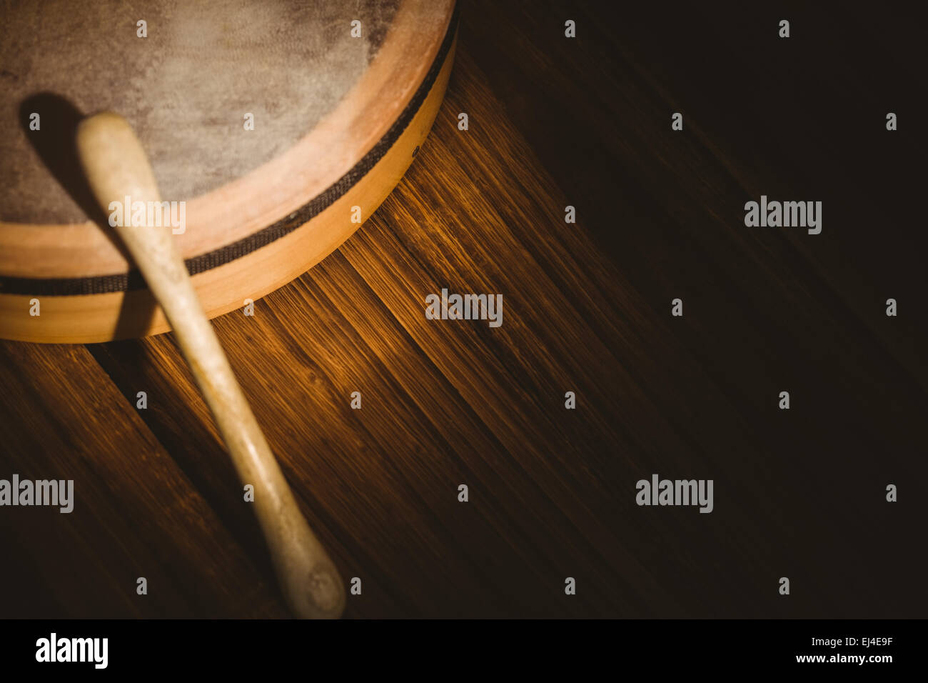 Traditional Irish bodhran and stick Stock Photo - Alamy