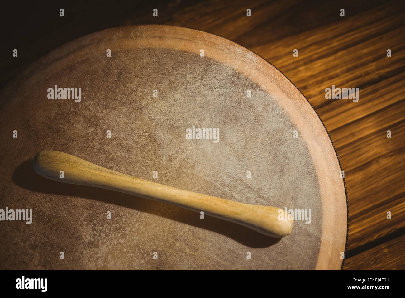 Traditional Irish bodhran and stick Stock Photo - Alamy