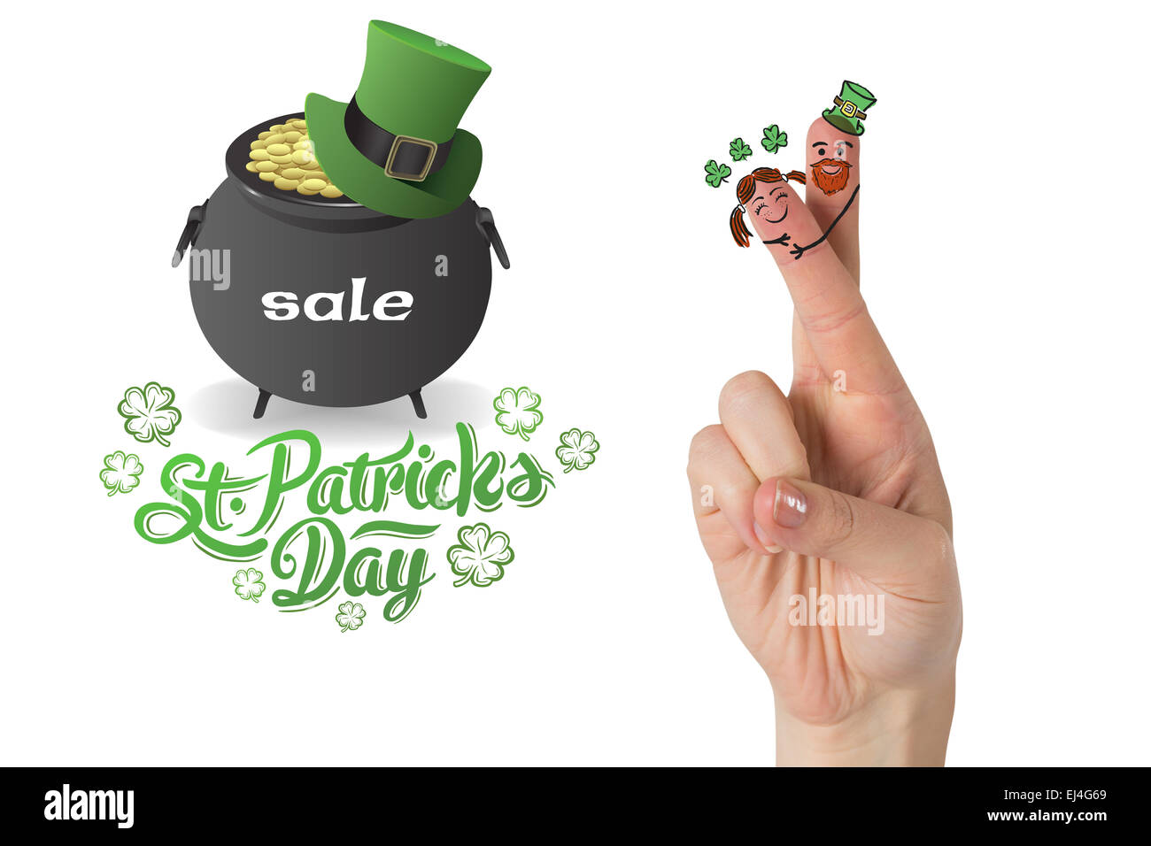 Composite image of patricks day fingers Stock Photo - Alamy